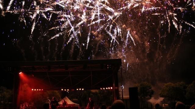 Tir Feux D'Artifice En Live Concert Festival Rassemblement Musical ...
